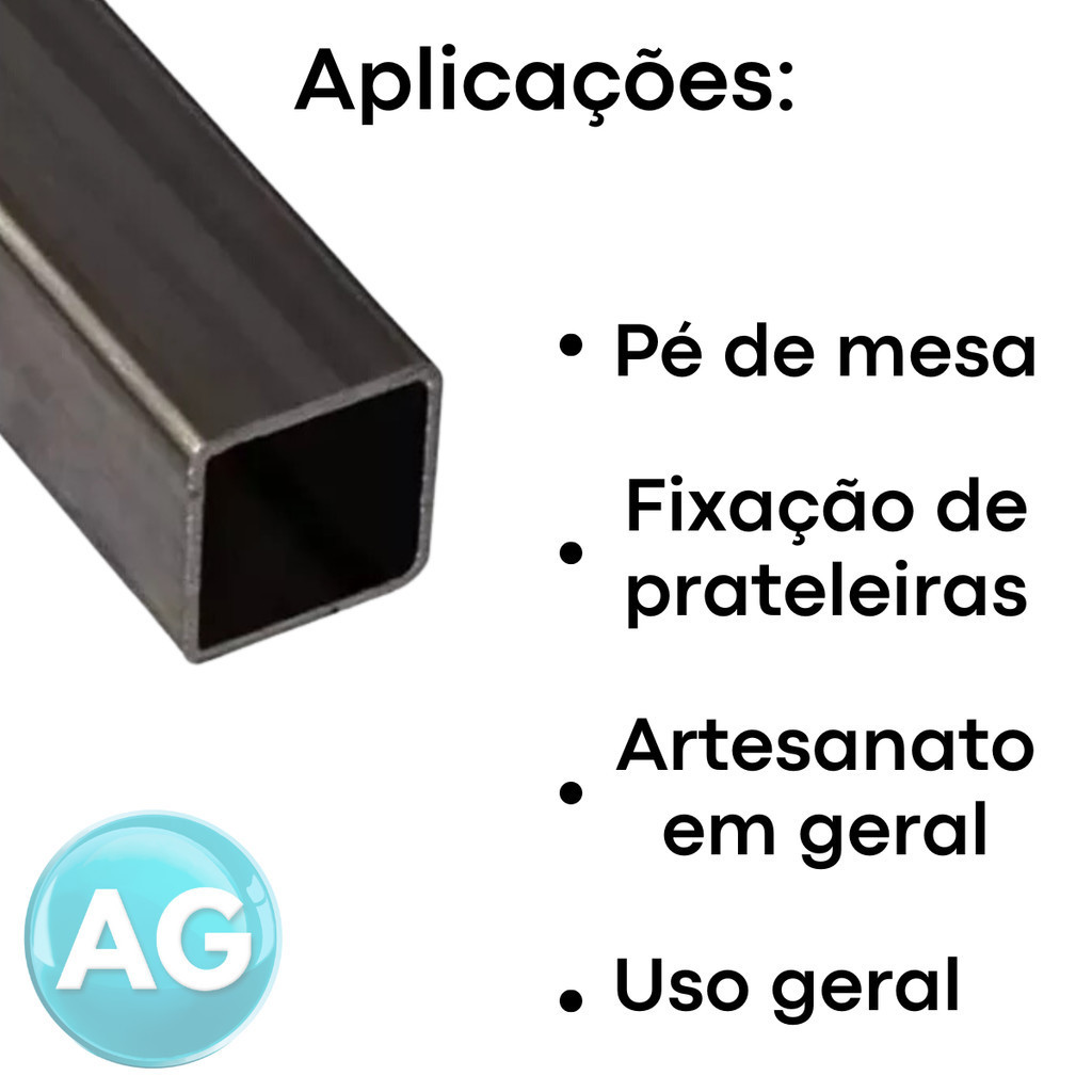 Barra Metalon 20x20 Tubo Quadrado Aço 10 Peça De 50cm | Shopee Brasil