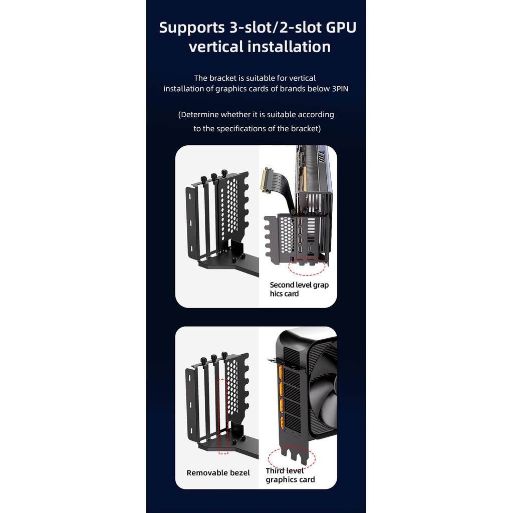 Kit De Suporte De Montagem Vertical Para GPU TEUCER L-Z3 , Cabo Riser ...