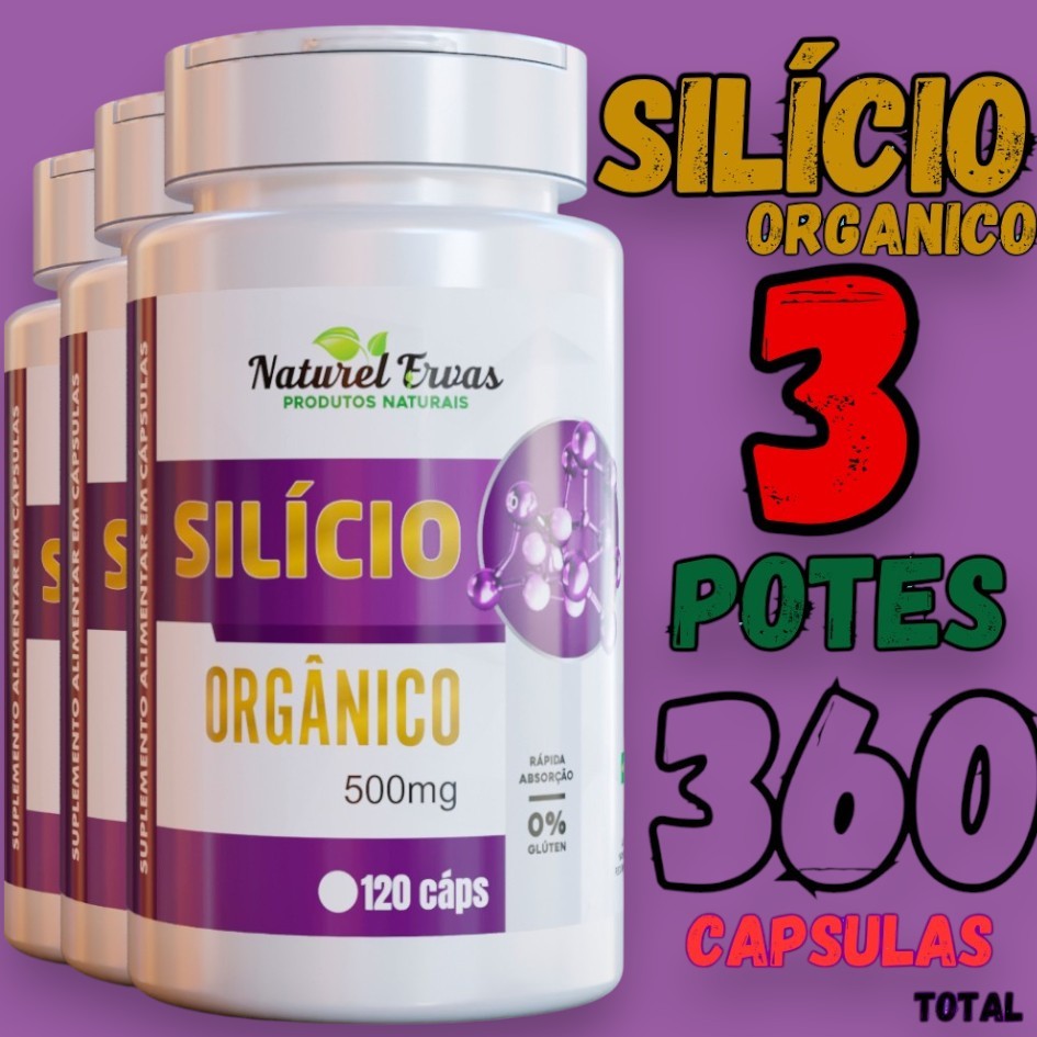 Suplemento Silício Orgânico 120 capsulas | Shopee Brasil