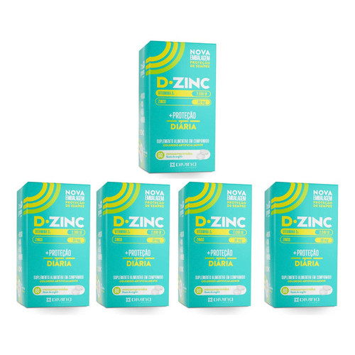 Kit 5 D-zinc Vitamina D 2.000ui + Zinco 30mg Com 60 Und | Shopee Brasil