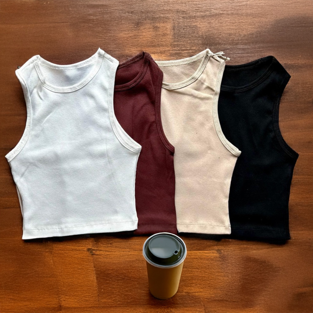 Kit 3 Cropped Feminino Canelada Regata Feminina Básica Crooped Feminina ...