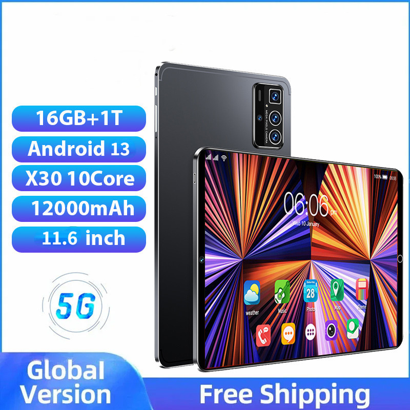 2025 Estilo Novo Tablet Android 13 16GB 1TB Duplo SIM 10 Núcleo WPS GPS ...