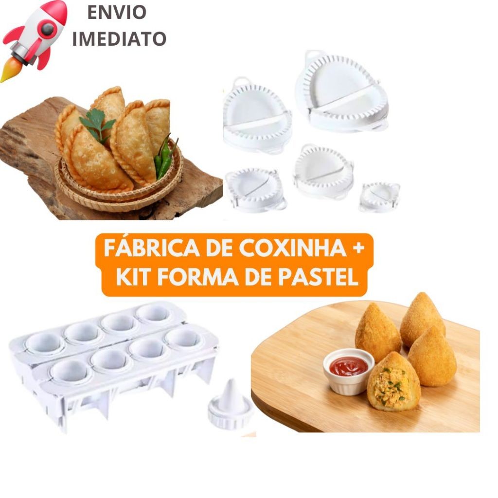 Kit Forma De Pastel 4 formas + Forma De Coxinha 8 Moldes Modelador De ...