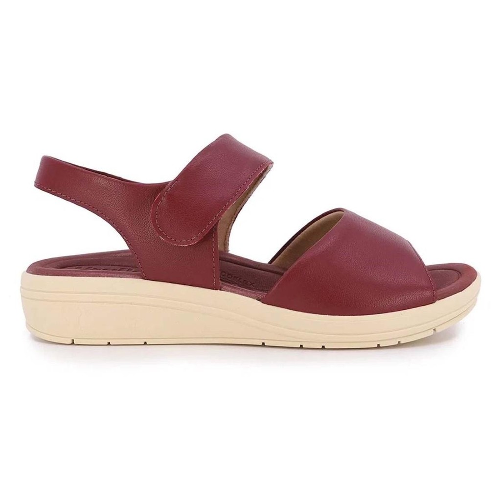 Sandália Usaflex Feminina Salto Anabela Couro Fecho-Flex AK0501 100% Original Com Nota Fiscal e ...