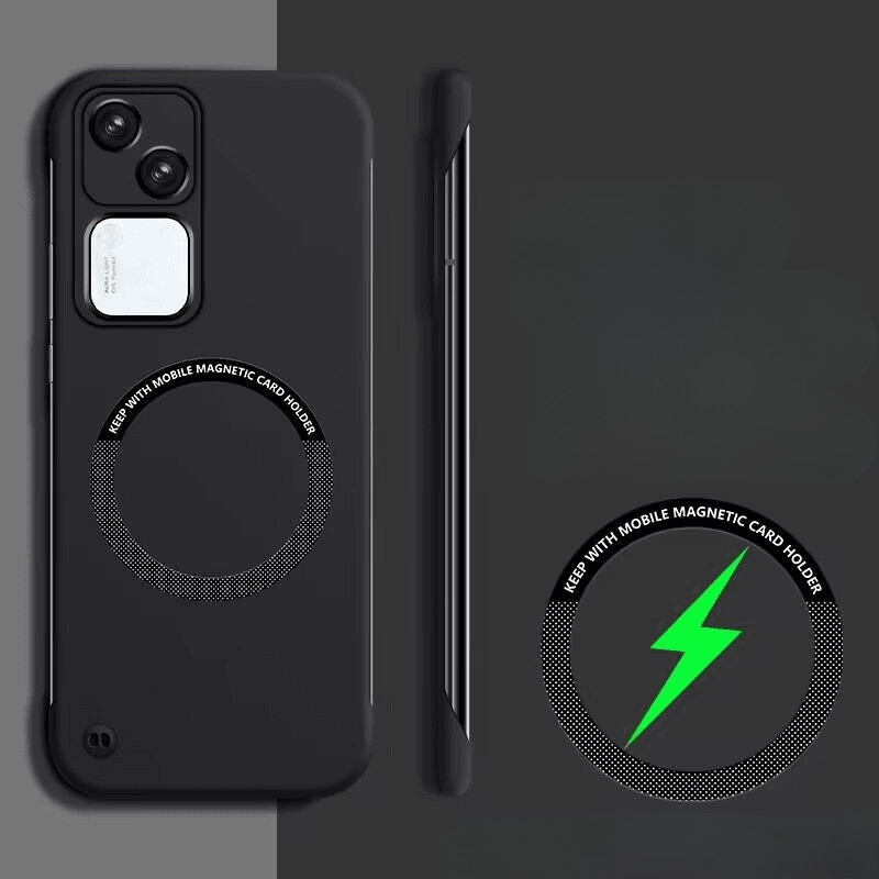 Para VIVO S18 Pro Sem Moldura Fosco Fino Duro Caso De PC Magnético Carregamento Fio Telefone ...