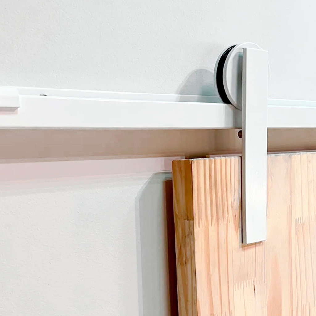 Kit Para Porta de Correr Roldana Aparente Em Alumínio Branco Trilho 2m | Shopee Brasil