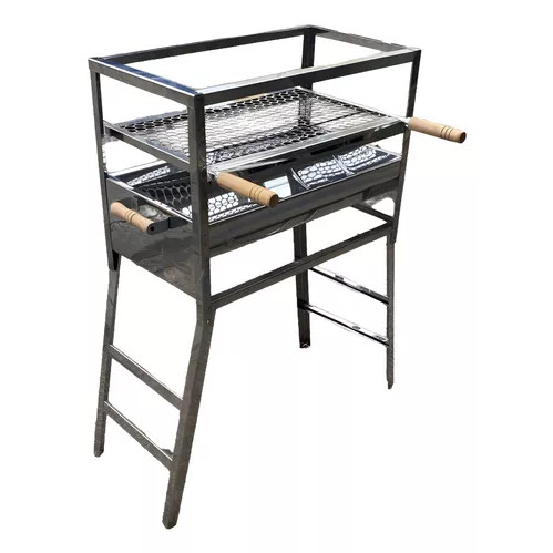 Churrasqueira Média Inox Carvão - com Pernas Abre e Fecha | Shopee Brasil