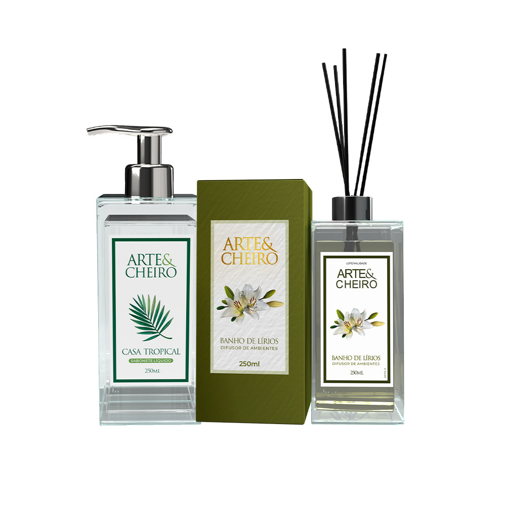 Difusor de Ambientes Arte & Cheiro Banho de Lírios 250ml + Sabone ...