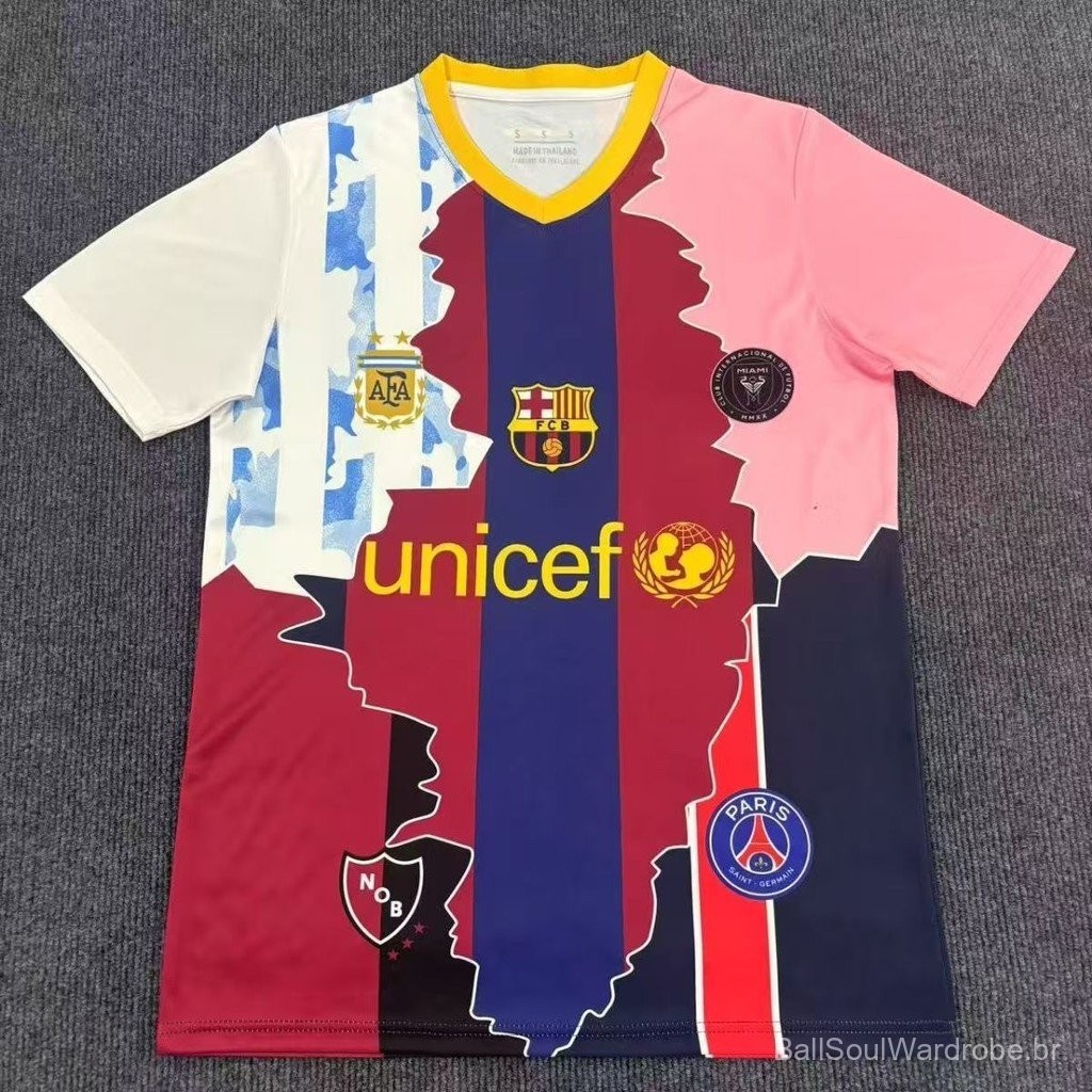 Camiseta Messi Creative Jersey com Patches, Secagem Rápida, Manga Curta ...