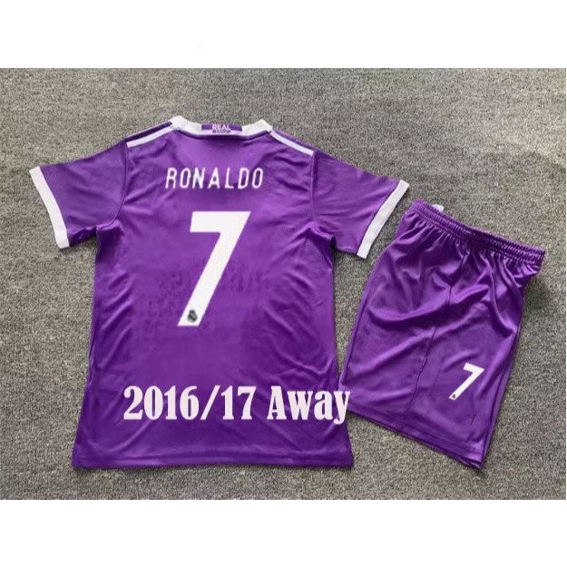 Retro17 18 Real Madrid RONALDO BALE Camisa Clássica Kit para Crianças ...