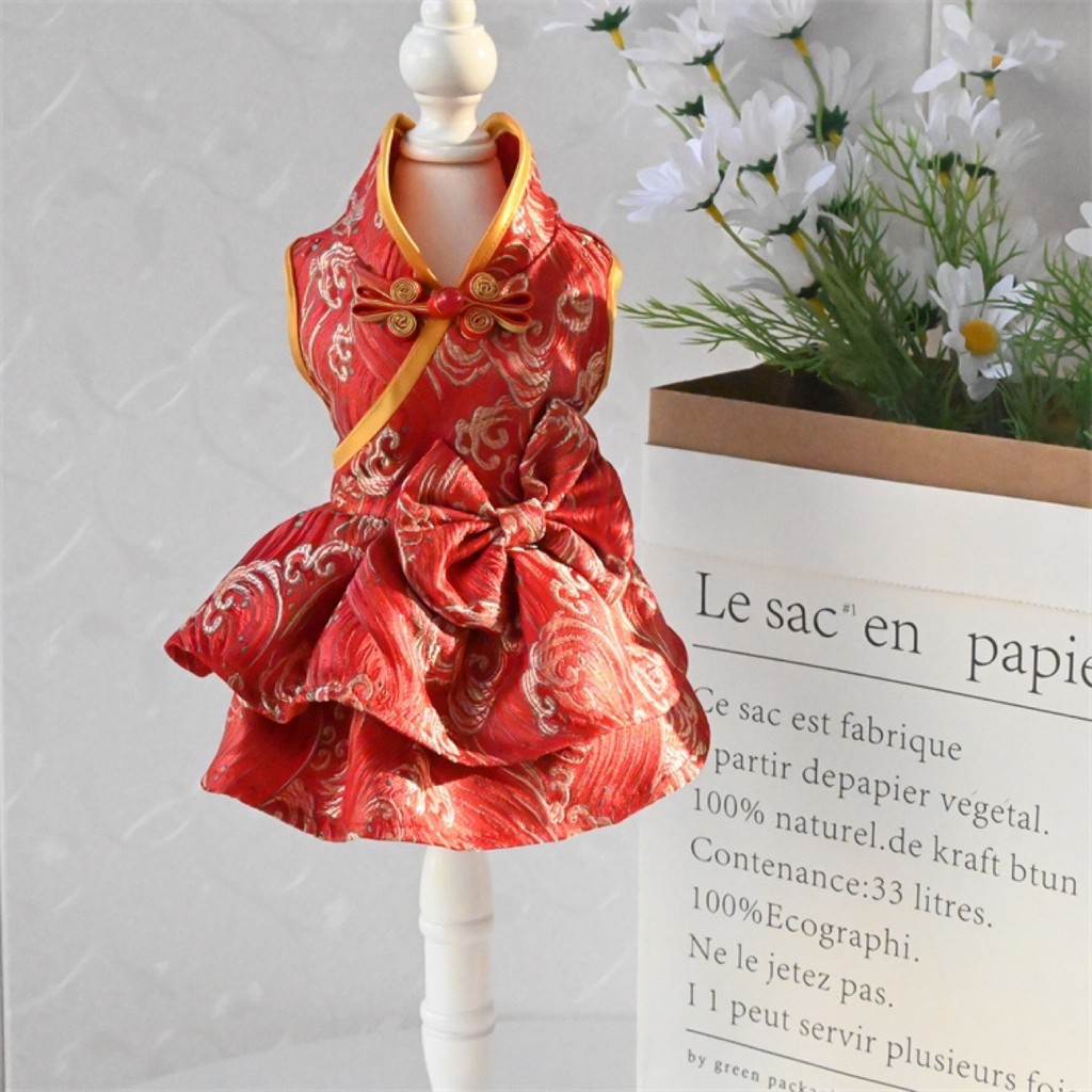 Ano Novo Traje Para Animais De Estimação Tradição Chinesa Vestido De ...