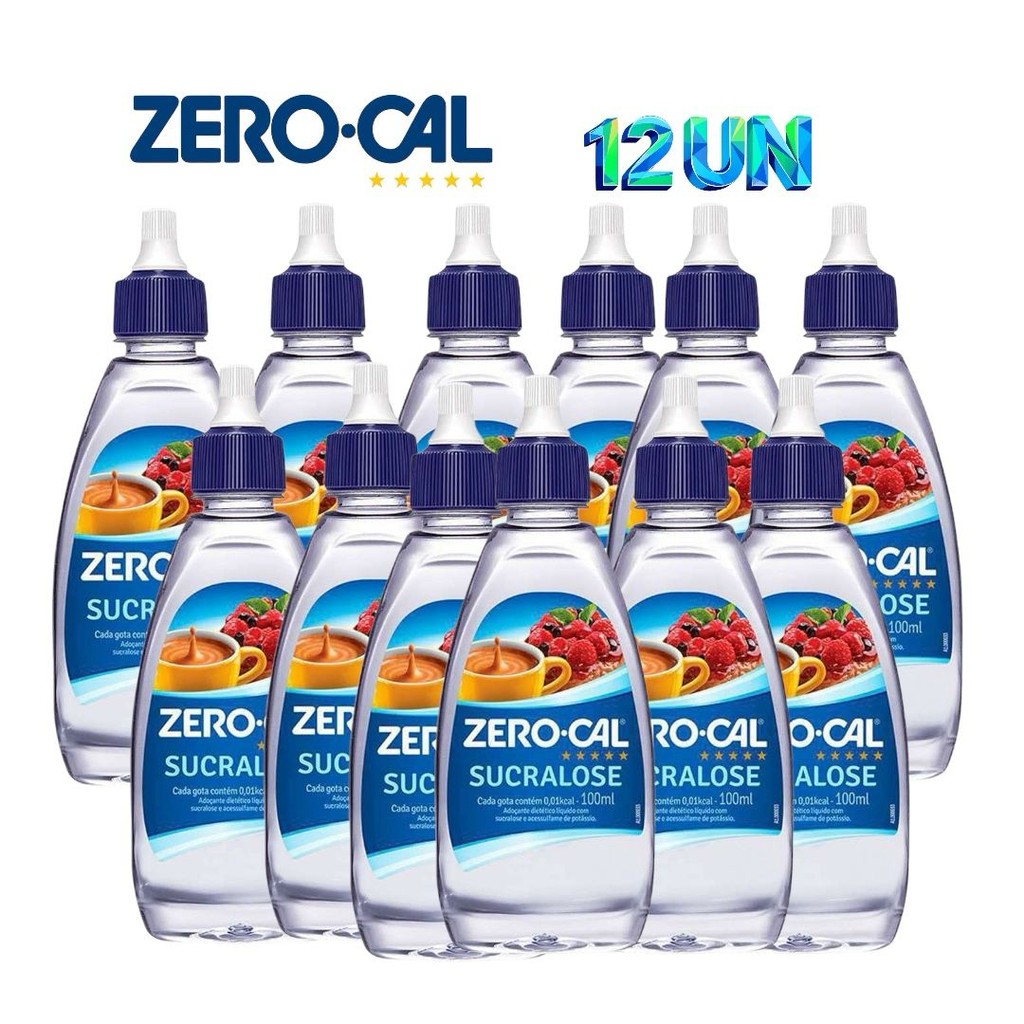 Kit 12 Adoçante Líquido Zero Cal Sucralose | Shopee Brasil