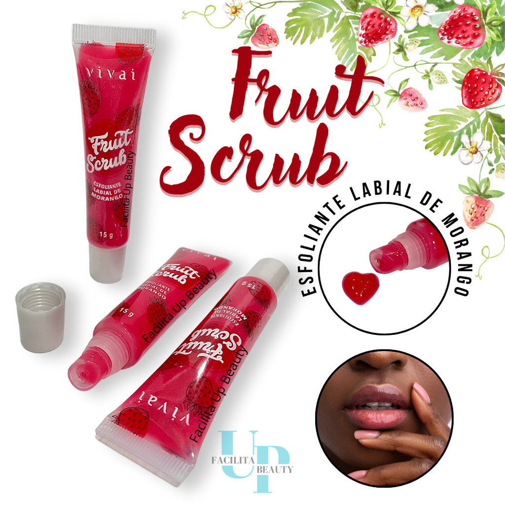 Esfoliante Labial Fruit Scrub Morango Vivai | Shopee Brasil