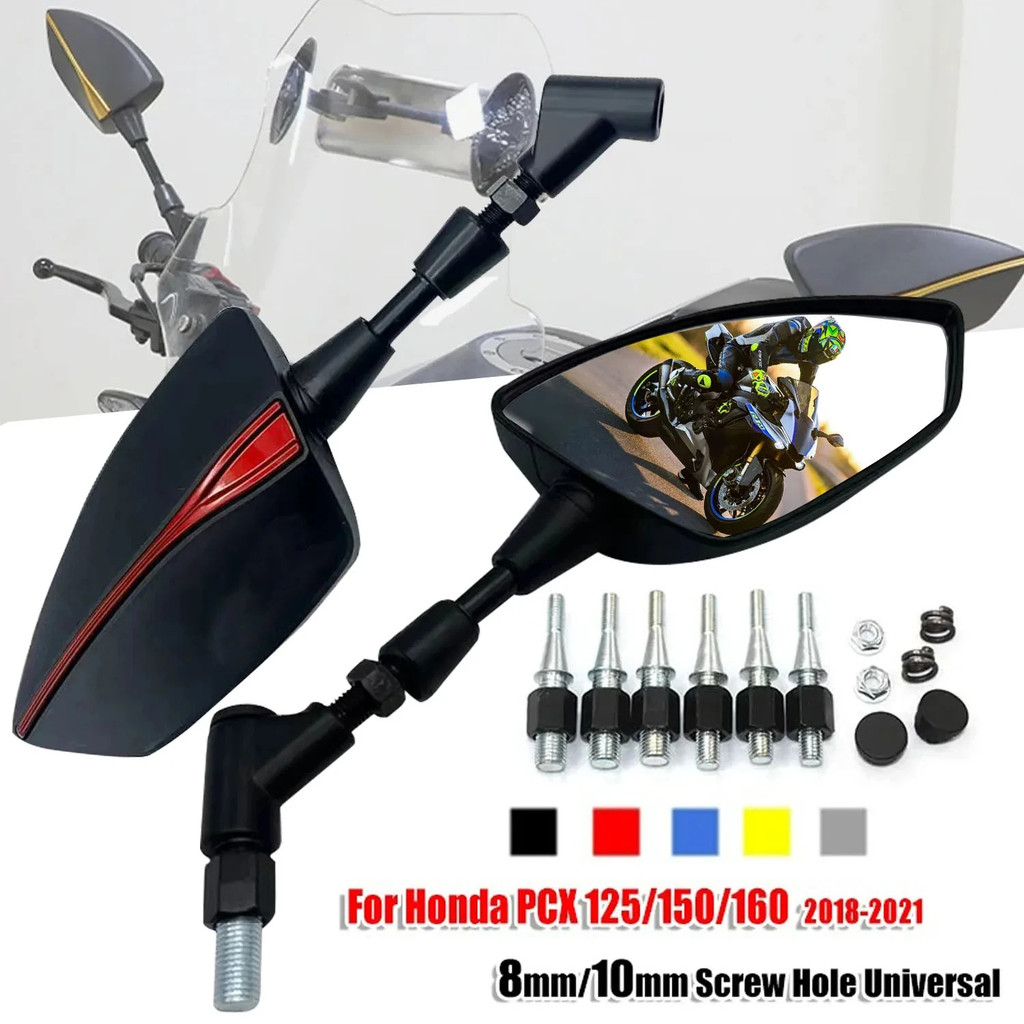 Para Honda PCX125 PCX150 PCX160 PCX 125 150 160 2018-2021 8/10mm Universal Ajustável Espelhos ...