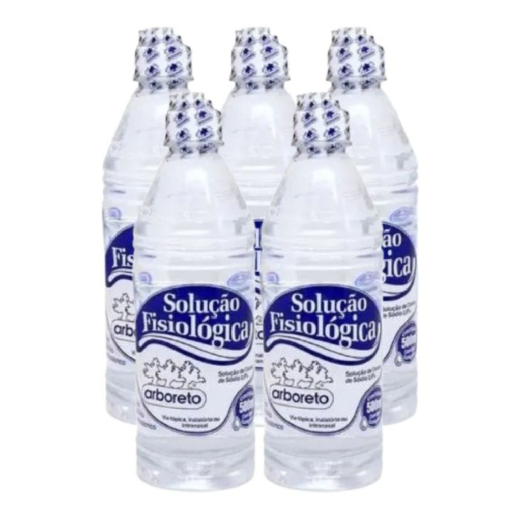 12 Frascos de Soro Fisiológico 0,9% 500 mL com Tampa da Arboreto | Shopee Brasil