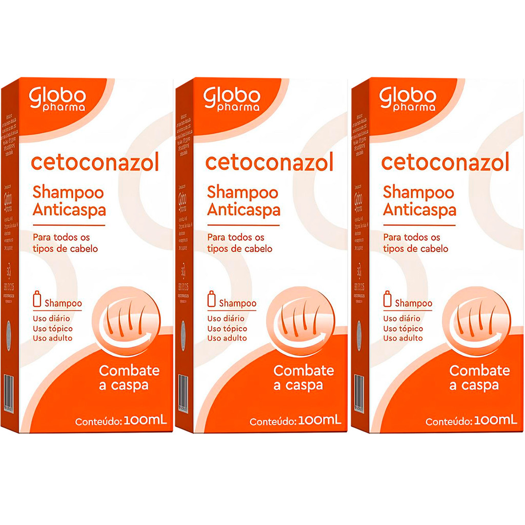 Cetoconazol Shampoo Globo Pharma caixa com 1 frasco com 100ml de ...