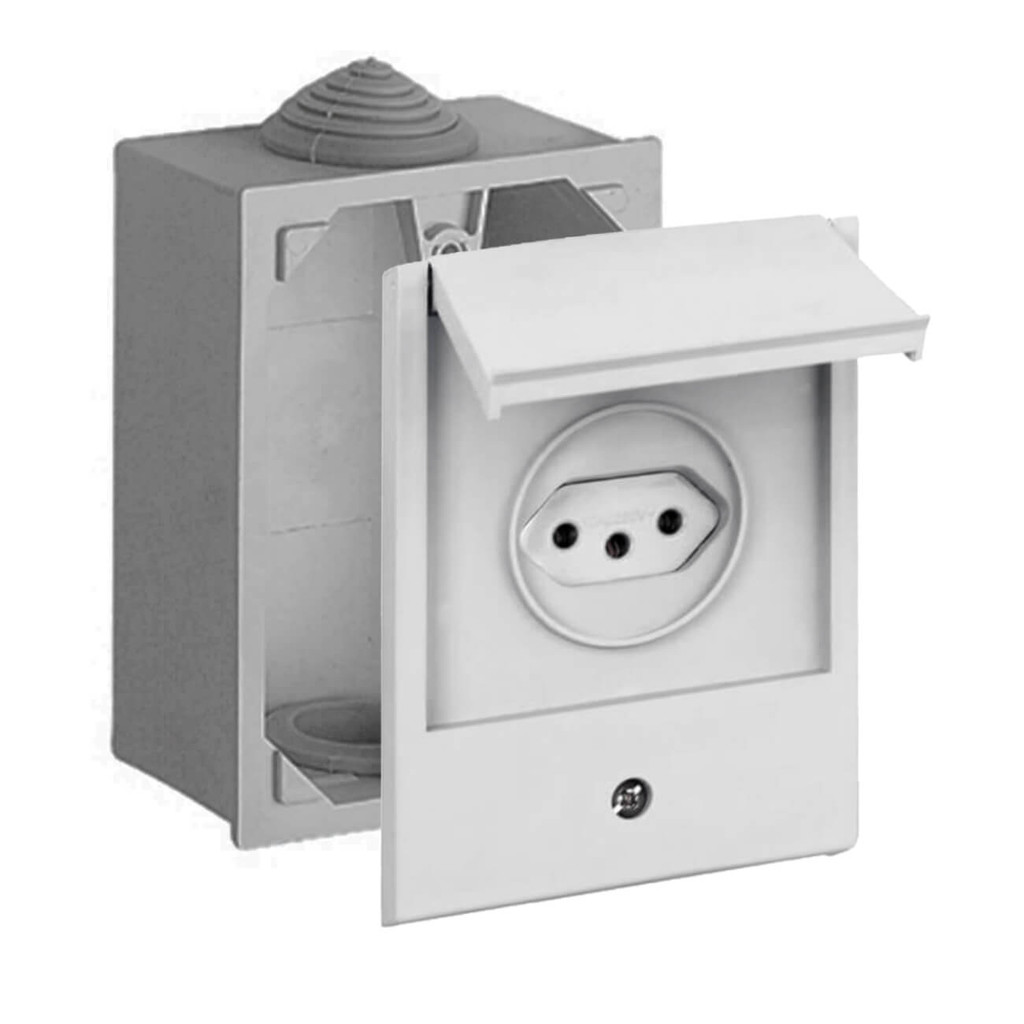 Kit Tomada 20A para Áreas Externas IP44 e IK04 Pial Aquatic Legrand ...