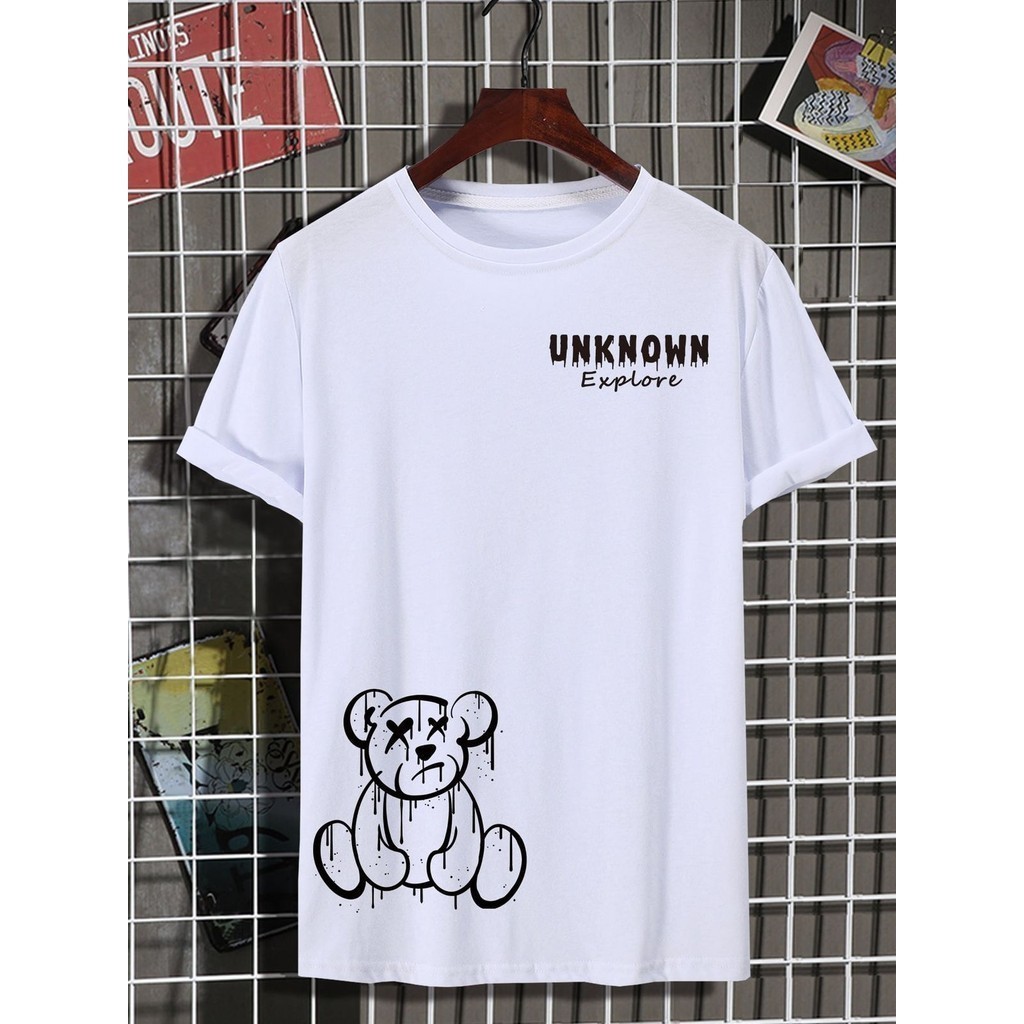 Camiseta Oversized Streetwear Unknown Urso Plus Size | Shopee Brasil