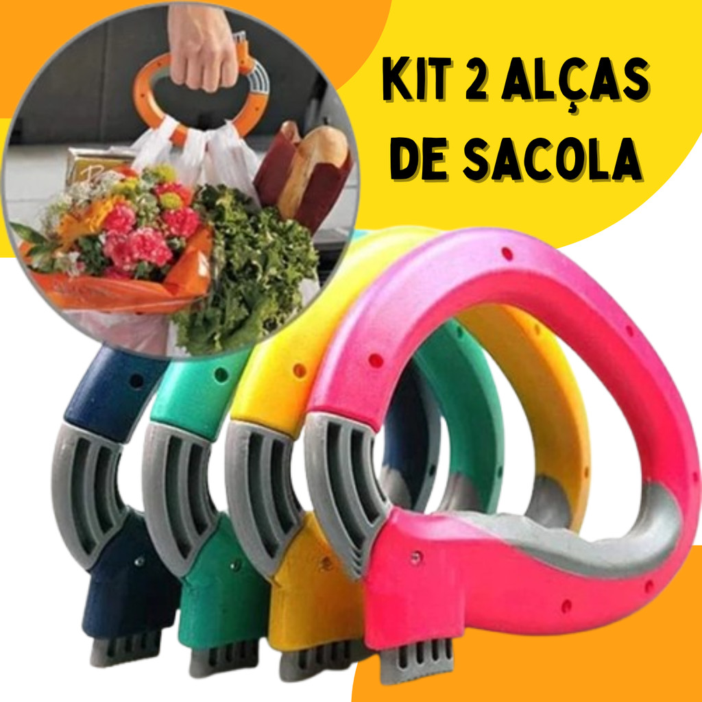 Kit 2 Alças Para Carregar Transportar Sacolas Bolsa Suporta Até 20 Kg ...