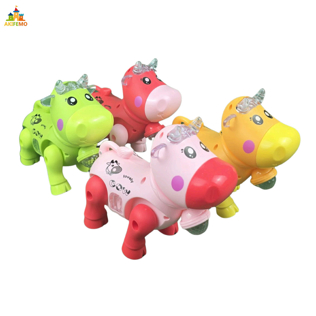 AKIFEMO Mini Vaquinha Animada com LED e Som - Brinquedo Educativo ...