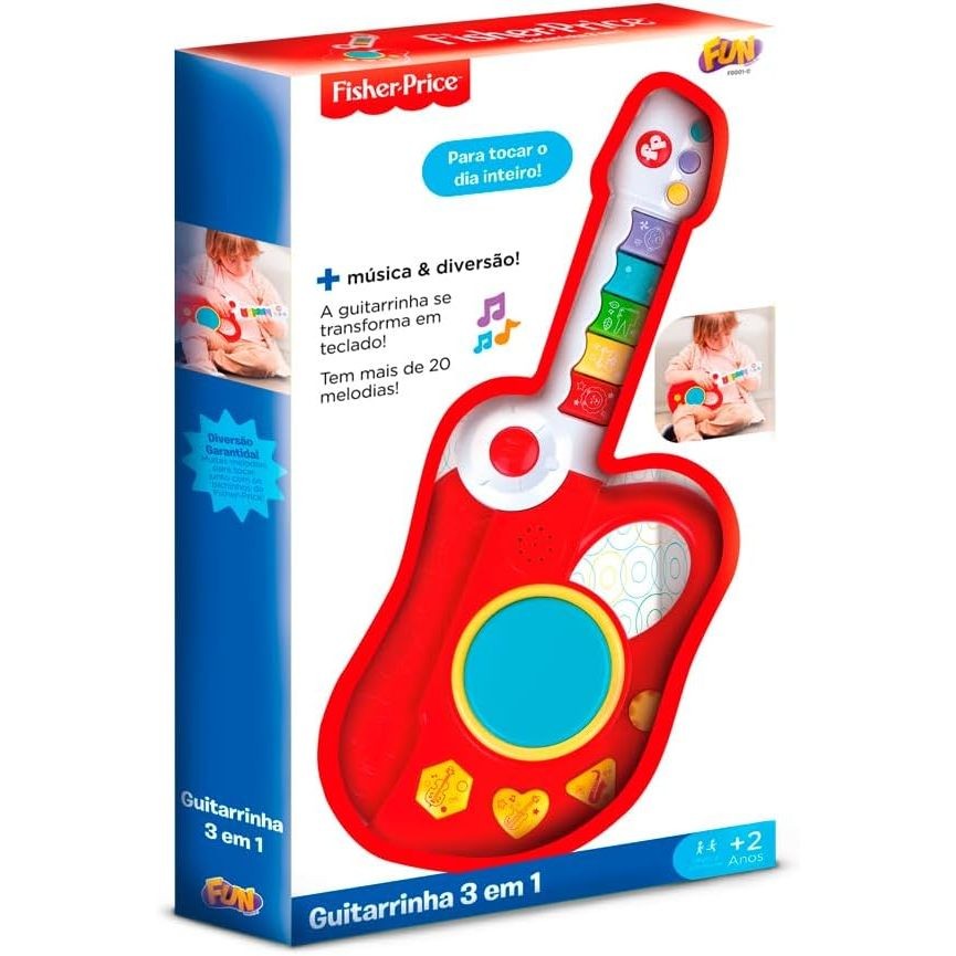 Guitarra Infantil Fisher-Price 3 em 1 Fun / Modelo F0001-0 / Produto ...