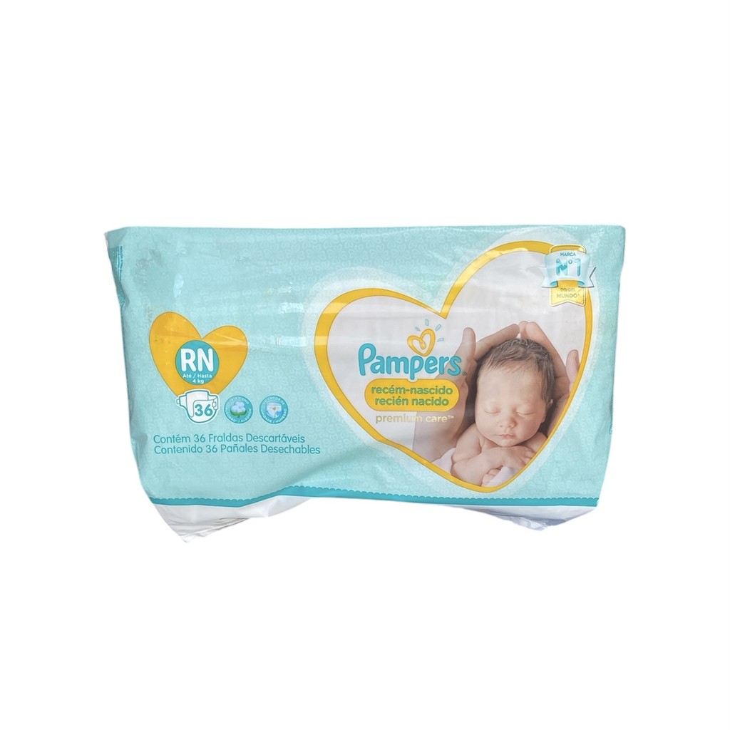 FRALDA RN C/36 PAMPERS PREMIUM CARE | Shopee Brasil