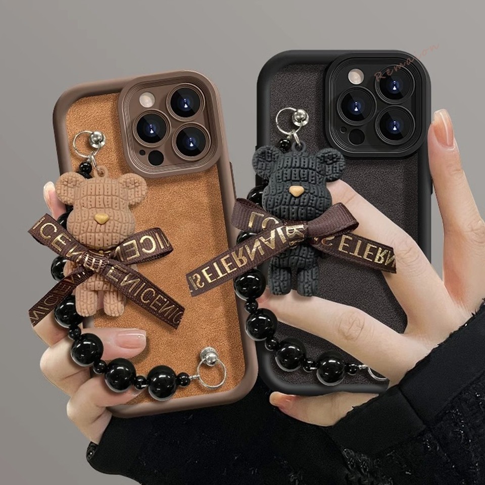 Capa De Corrente De Urso Fofo 3D Para iPhone 16 11 12 13 14 15 Pro MAX Plus 11Pro 13Pro X XR XS ...