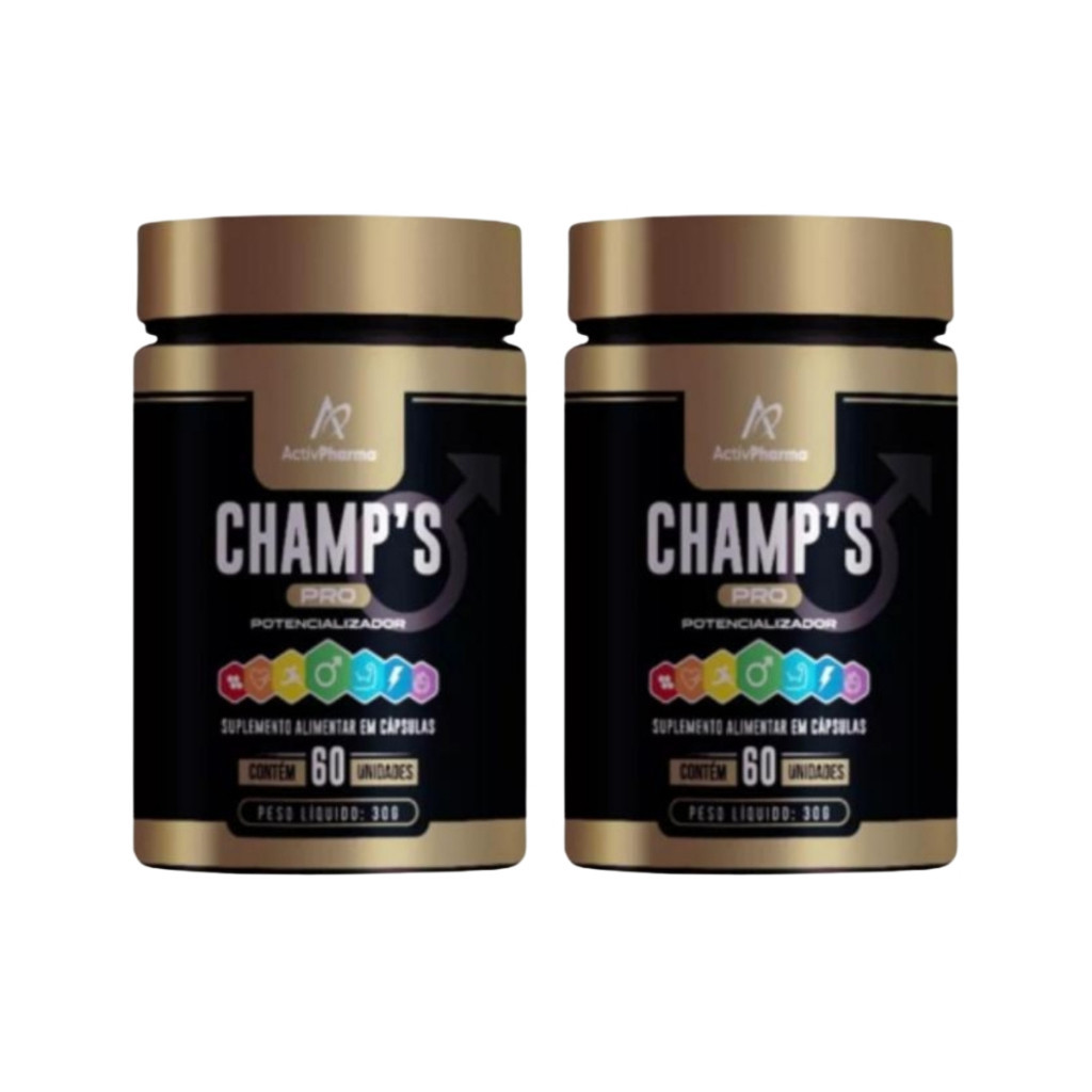 Kit 2x Champs Pro Aumenta O Tamanho E A Grossura 60 CAPS | Shopee Brasil