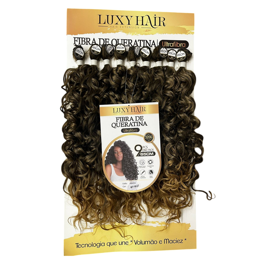 Cabelo Cacheado Abada Luxy Hair Fibra de Queratina cor MT1B/27 | Shopee ...