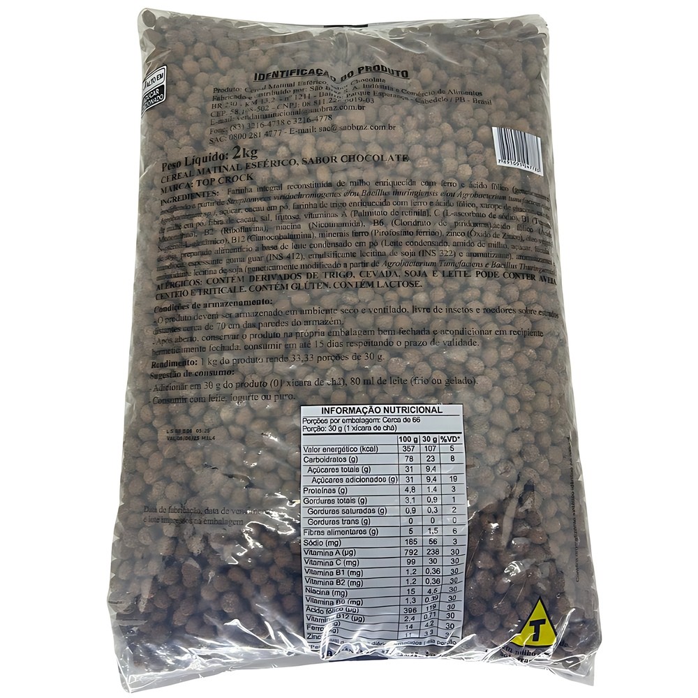Cereal São Braz Chocoboll Top Crock Embalagem 500g | Shopee Brasil