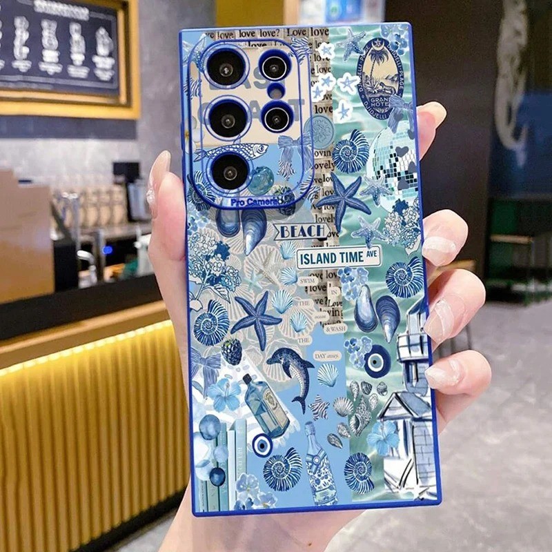 Oceano Doodle Padrão Caso De Telefone Para Samsung A15 A05 A16 A56 A36 A06 A26 A25 A35 A55 A54 ...