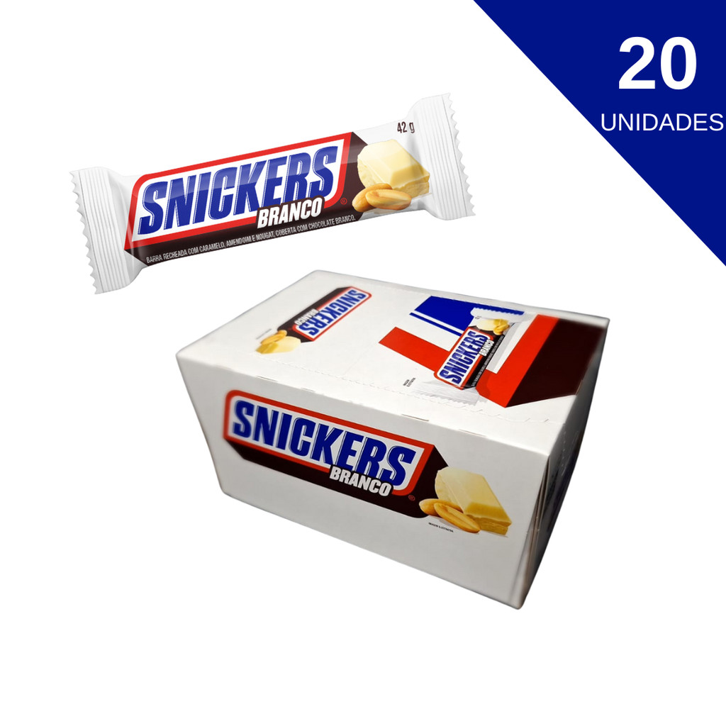 Chocolate Snickers Branco Com 20 Unidades De 42g | Shopee Brasil