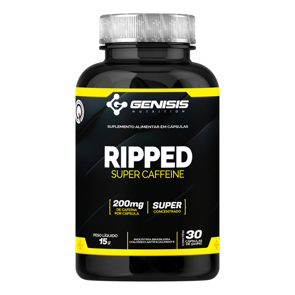 Kit 3x Cafeína 200mg 30 Cápsulas Genisis Termogênico Ripped Super ...
