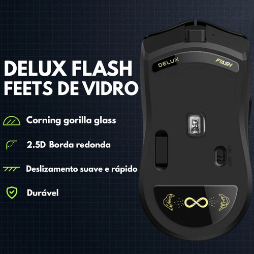 Mouse Gamer Sem Fio Delux M800 Pro Sensor Paw3395- Preto | Shopee Brasil