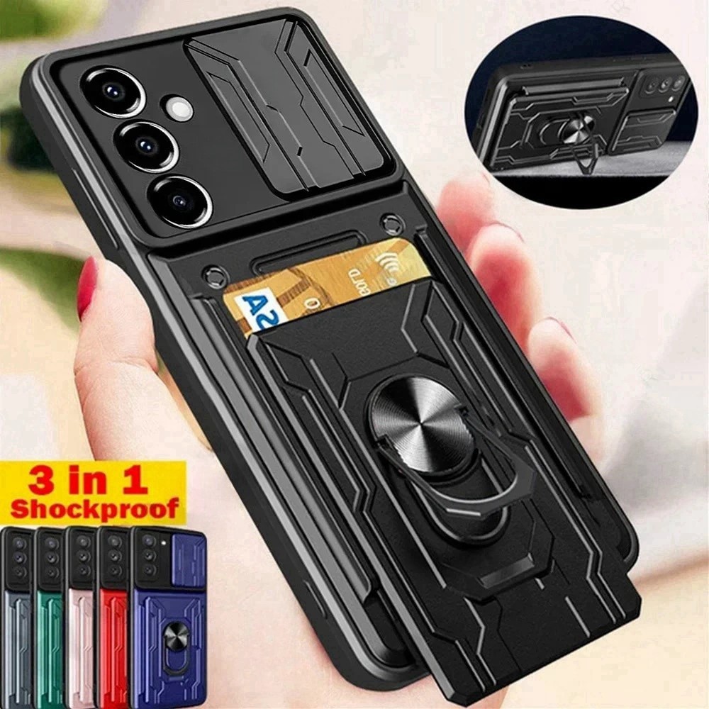 Capa para Samsung Galaxy A06 A16 A15 A25 A35 A55 A14 A54 M55 Câmera magnética Capa para slot de ...