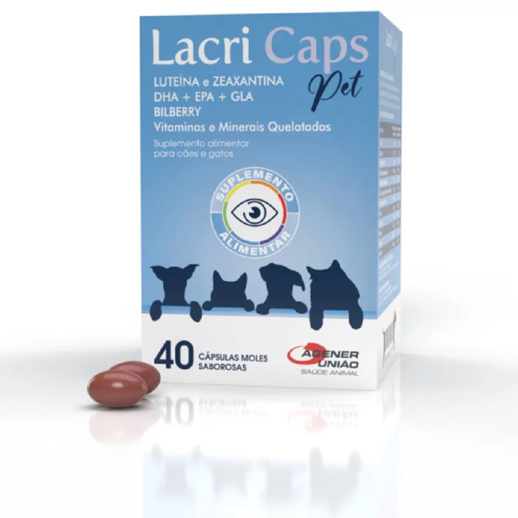 Lacri Caps Pet Agener Suplemento P/Cães e Gatos 40 Cápsulas | Shopee Brasil
