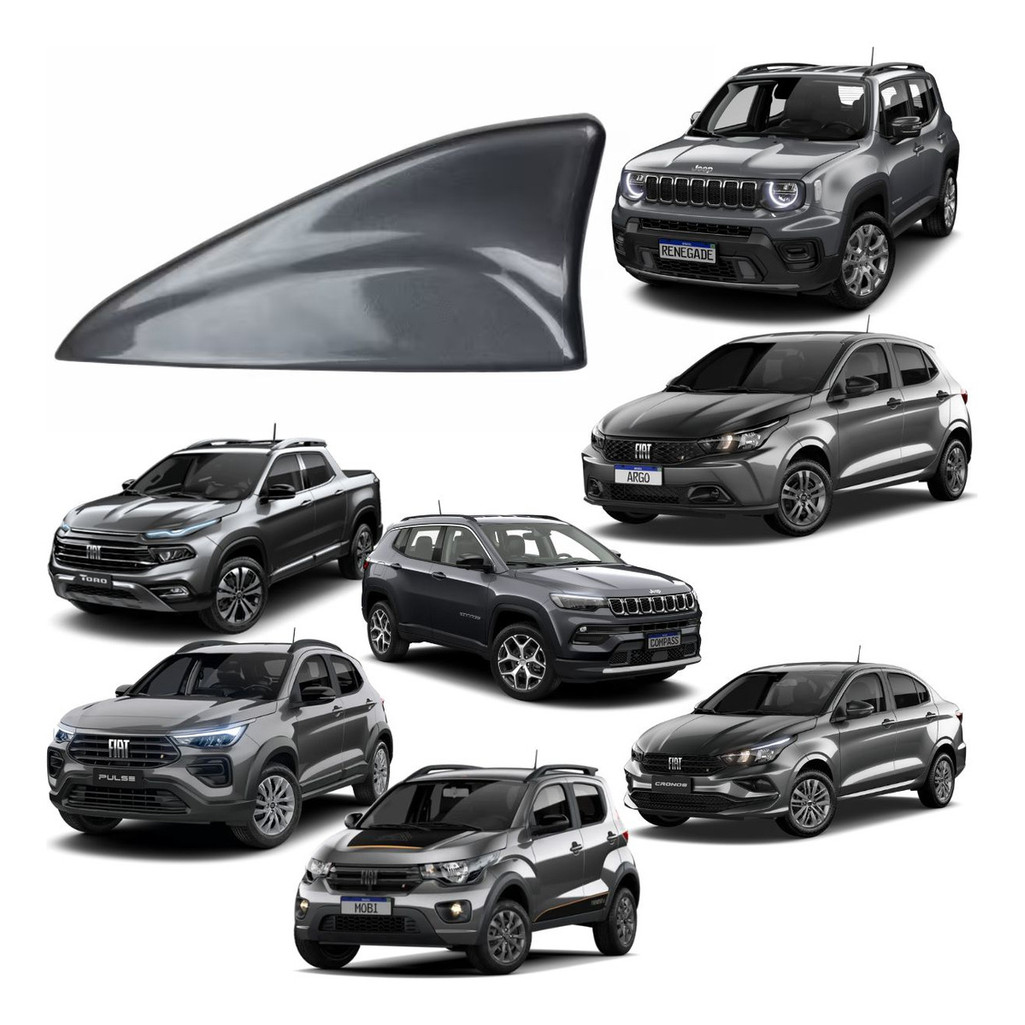 Antena Big Grande Tubarao Shark-FIAT TORO NOVA STRADA, PULSE MOBI ARGO CRONOS T-CROSS NIVUS POLO ...