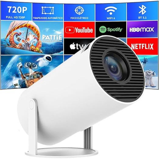 Projetor 4K HD 150 Polegadas Celular, Tv B0x, Xbox, PS, Pc, Wifi HY300 ...