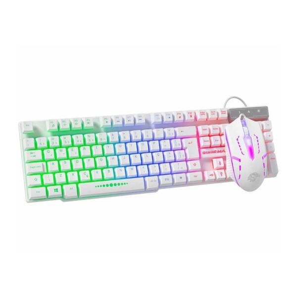 Kit Mouse e Teclado Gamer Branco - K-Mex KMW52+MOA8 Rainbow | Shopee Brasil