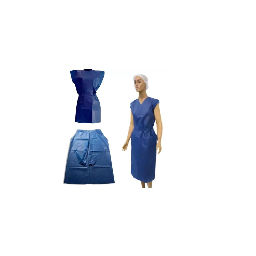 Avental Tnt Descartável Sem Manga 30gr Azul Kit Com 100 Unidades ...