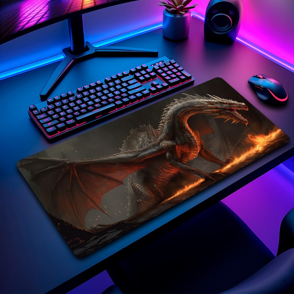 Mouse Pad Dragao Japones Gamer Antiderrapante Grande Diversas Estampas ...