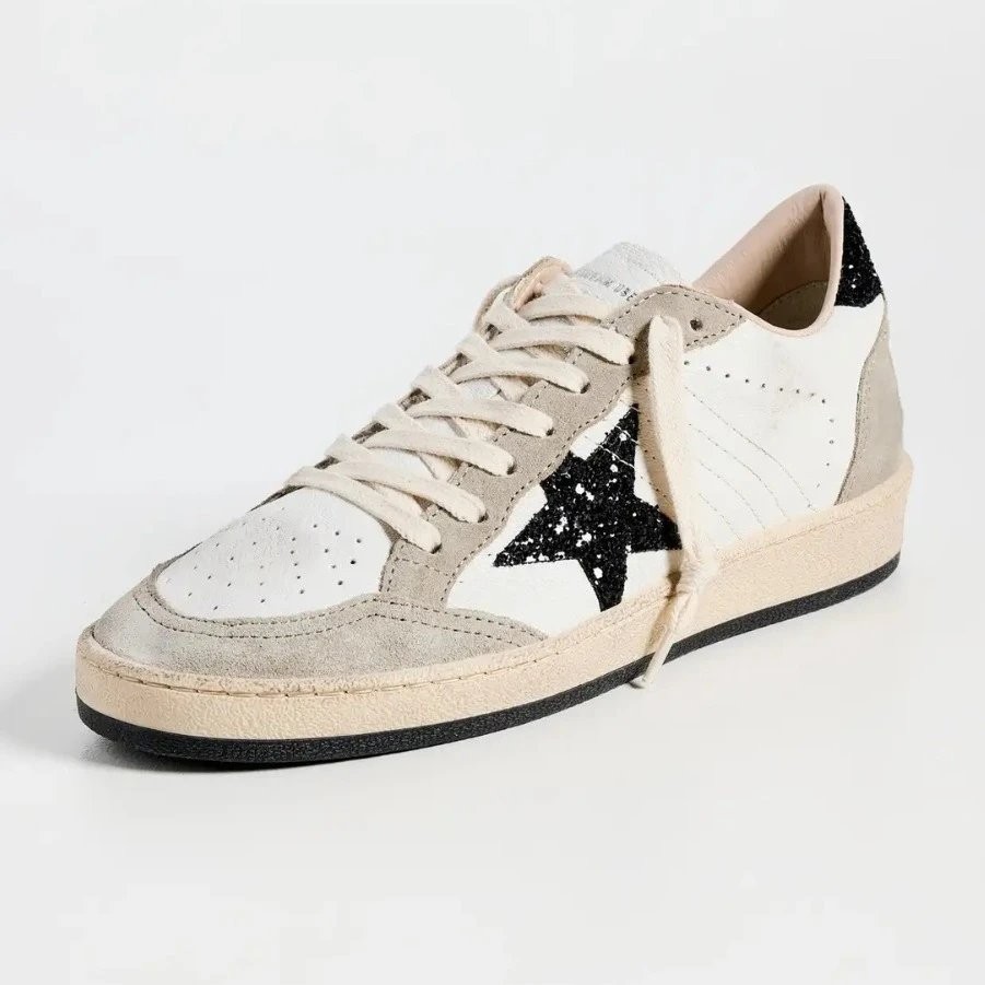 Tênis GGDB Ballstar Nappa Quarter com Glitter Estrela e Salto, Bico de ...