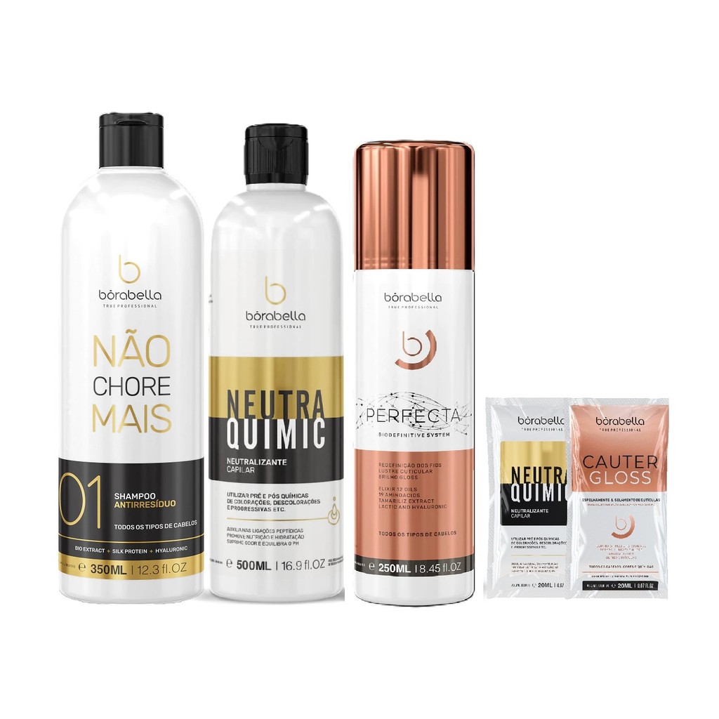 Kit Shampoo 350ml + Perfecta 250ml + Neutraquimic 500ml + Kit Saches ...