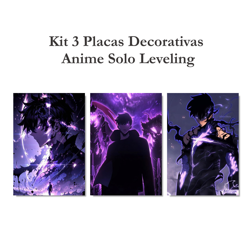 Kit 3 Quadros Decorativos Anime Solo Leveling A4 | Placa MDF Poster ...