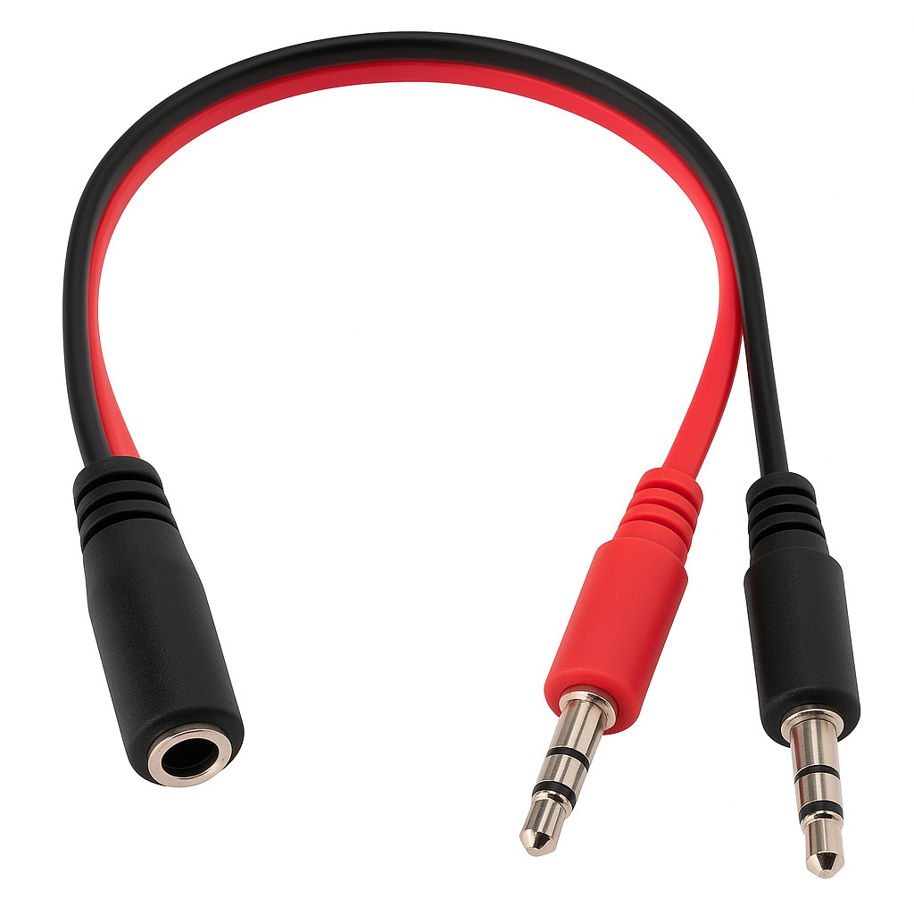 Cabo Adaptador P3 para 2 P2 Áudio e Microfone Fone Headset PC Notebook ...