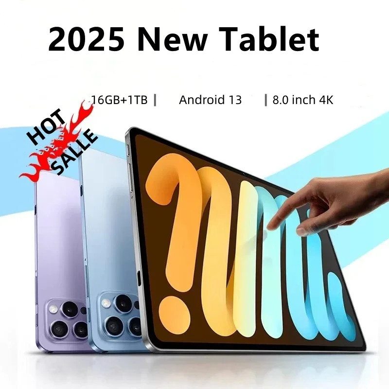 2025 Versão Global Tablet Sistema Android 13 De 8 Polegadas 16GB + 1T ...