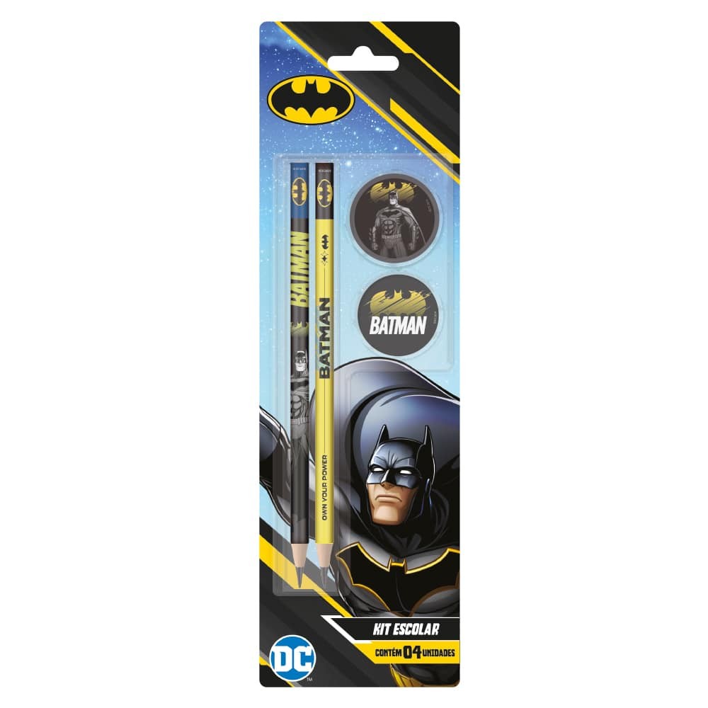 KIT ESCOLAR BATMAN CART 4PCS - TRIS | Shopee Brasil