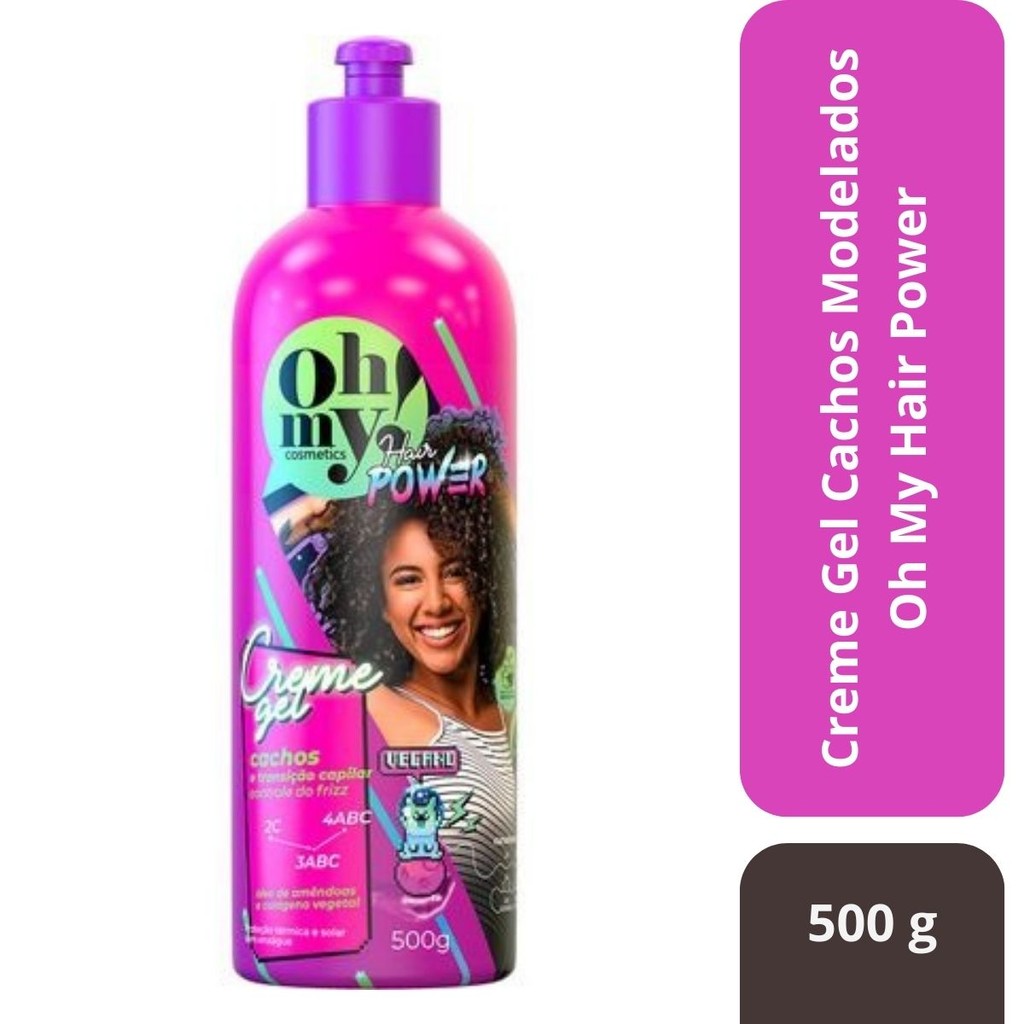 Creme Gel Cachos Modelados Oh My Hair Power 500g | Shopee Brasil