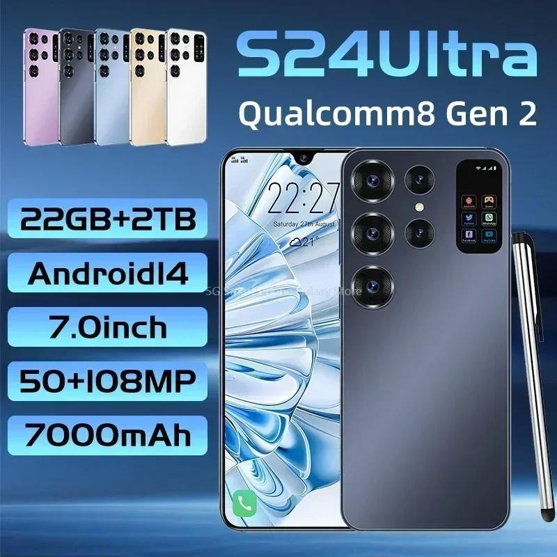 S24 Ultra original smartphone 5G Versão global Telefone Móvel 7000mAh Android 16GB + 512GB Duplo ...
