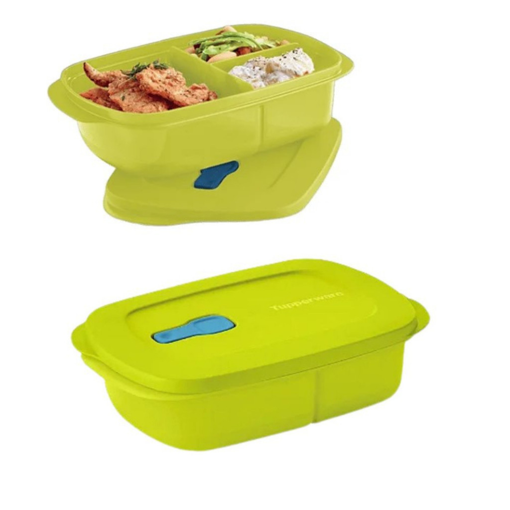 Tupperware Marmita Cristalwave Com Divisórias Retangular 1 Litro | Shopee Brasil
